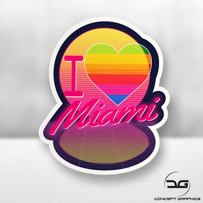 I Love Miami Classic USA Florida Funny Car Bumper Window Vinyl Decal ...