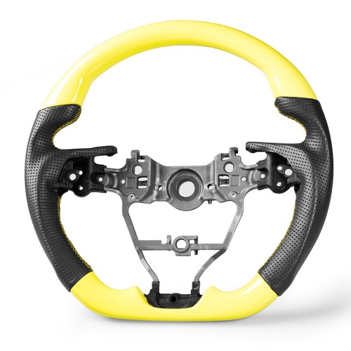 Flat Sport Steering Wheel Yellow Learther For Toyota Camry Corolla RAV ...