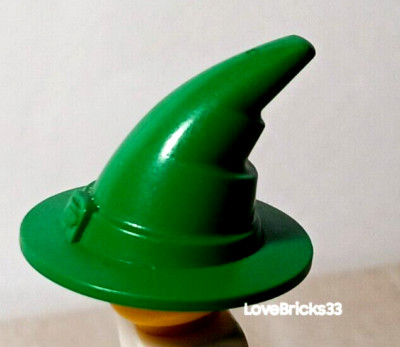 New LEGO Green Witch Hat Bent Flying Wizard Standard Classic Color ...
