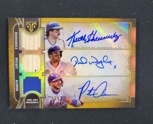 2024 Topps Triple Threads Mets Triple Auto Relic /9 Alonso Wright ...