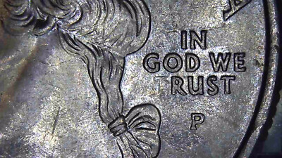 2005-P Kansas State Quarter "IN GOD WE RUST" Strike Through Grease ...