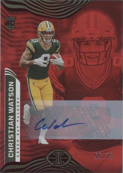 2022 Panini Illusions - Christian Watson #35 Trophy Collection Red ...