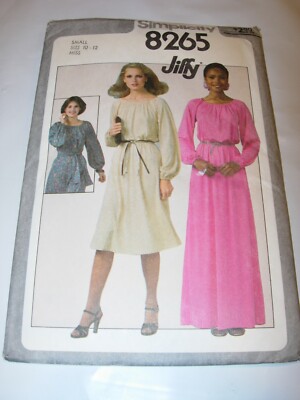 WOMENS UNCUT SIMPLICITY 8265 Sewing Pattern DRESS SIZE S BUST 30.5-31.5 ...