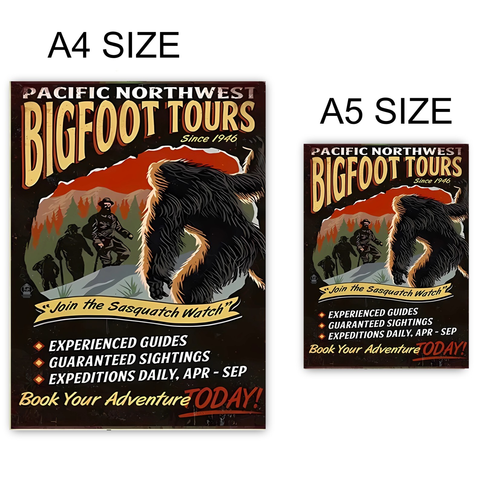 Funny Metal Aluminium Sign BIGFOOT TOURS Plaque For Workshop, Garage ...