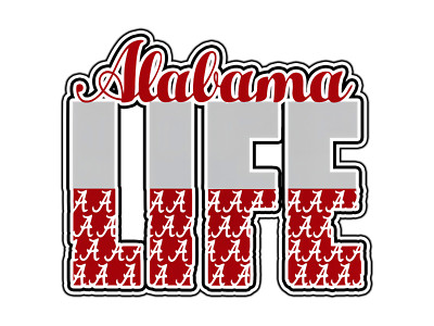 Alabama Crimson Tide Life Logo College Sticker Waterproof Vinyl Decal ...