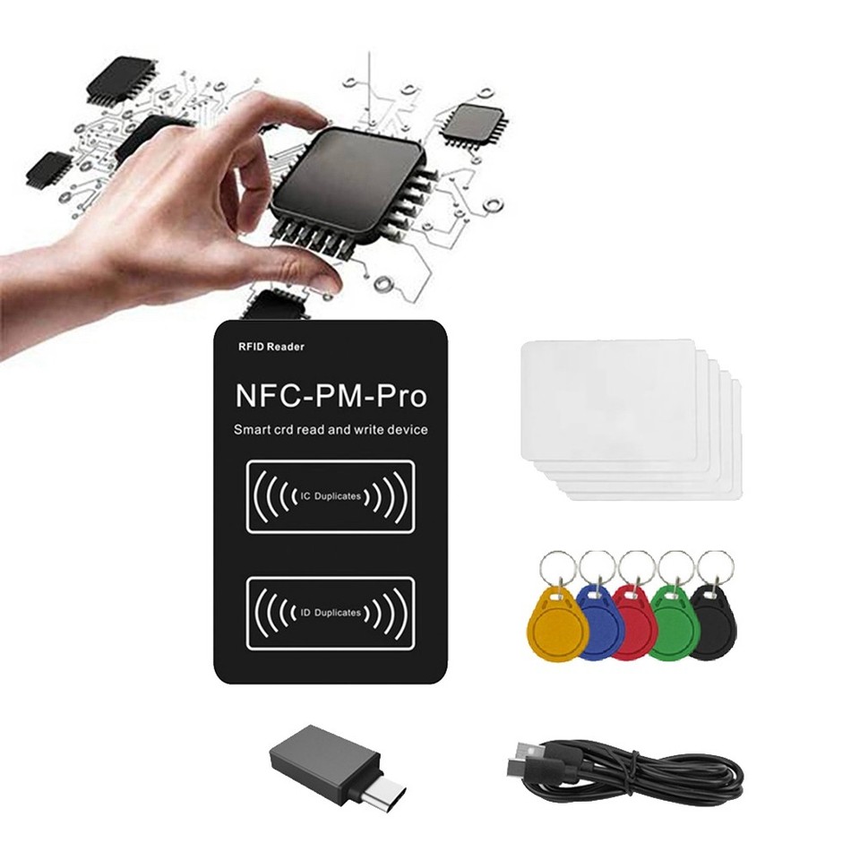 RFID Chip Reader PM PRO Decoder+5XUID Schlüsselanhänger+5XCUID Karte ...