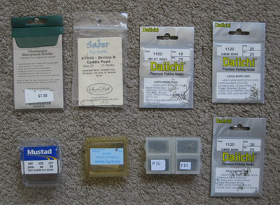 Lot Of 9 Packs Of Hooks For Fly Tying-Orvis. Daiichi, Saber & Others ...