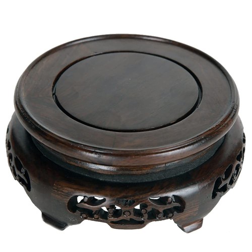 Circular Wooden Home Decoration Display Stand Black Sour Wood Vase ...