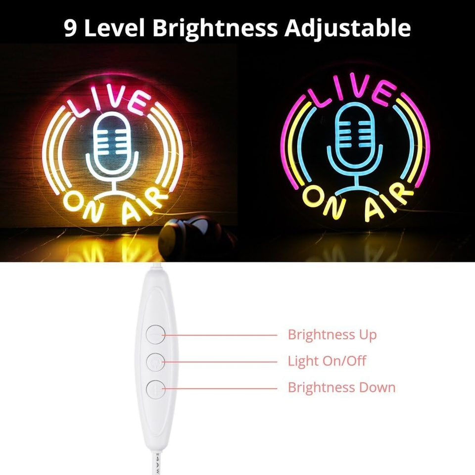 on AIR Sign Light, Mic on Air Neon Sign, USB Powered Warning Sign LED ...