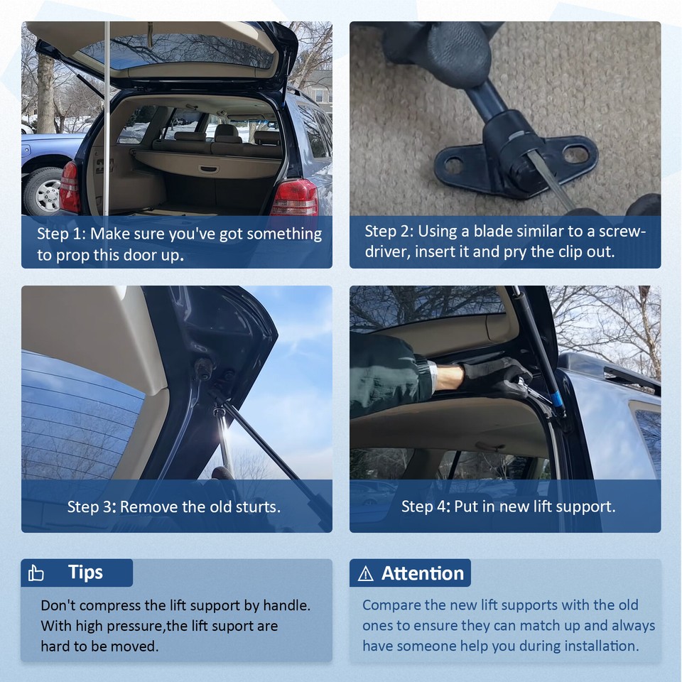 For 2007-2013 BMW X5 Rear Right Liftgate Power Lift Supports Shocks ...