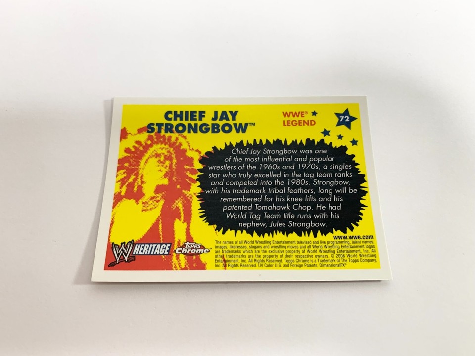 Chief Jay Strongbow 2006 Topps Chrome WWE Heritage Wrestling Card # 72 ...
