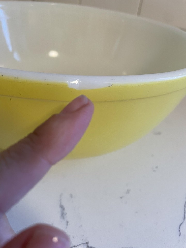 Vintage Pyrex 40-#404-Primary Yellow Nesting Mixing Bowl 4-Qt 10-1/2 ...