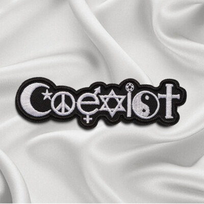 Coexist Star Embroidered Sew On Iron On Badge Patch Fabric Dress Craft ...