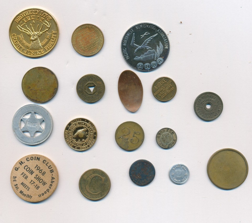 LOT 17 OLD TOKENS & MEDALS | eBay