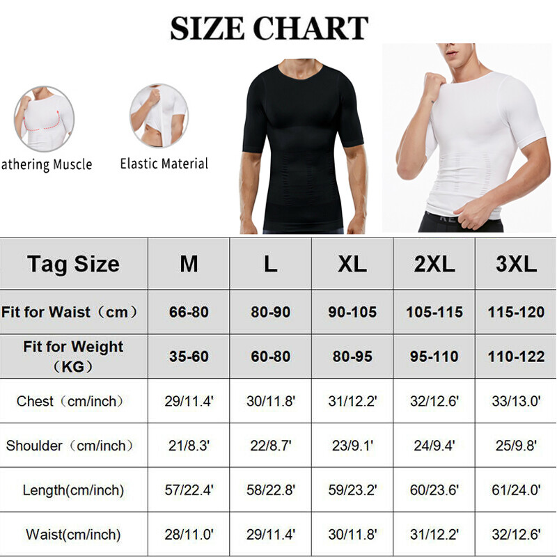 Men's Body Toning T-shirt The Ultra Durable Body Compression Shapewear ...