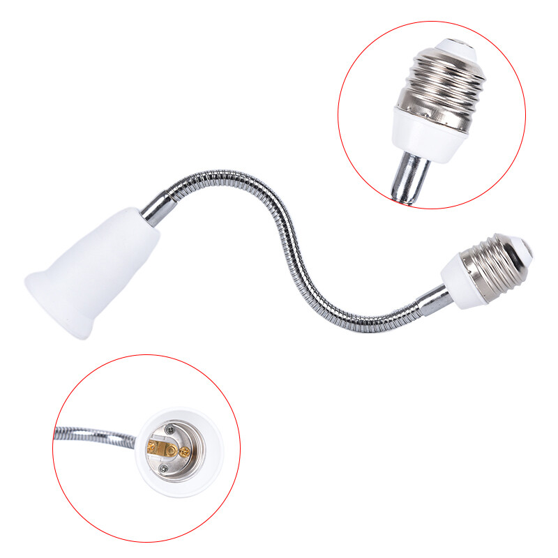 30cm Lamp Extender Flexible Extension Adapter E27 To E27 Light Bulb ...