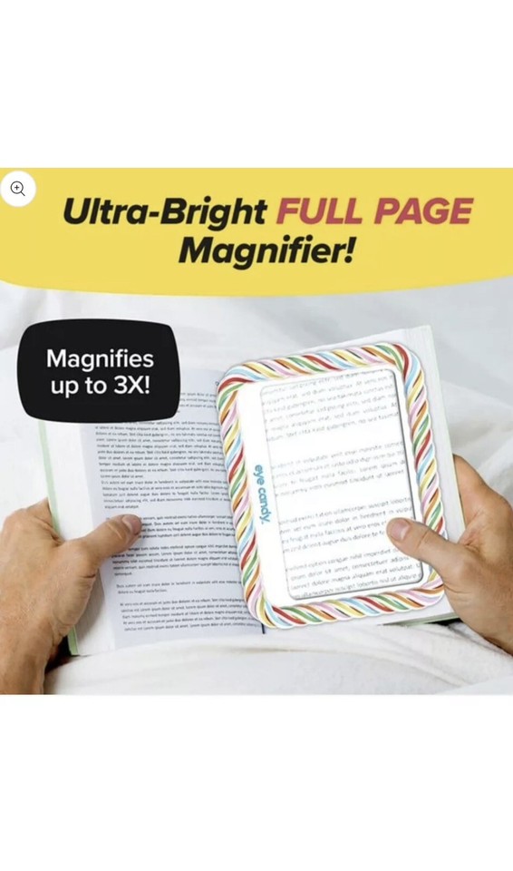 Eye Candy Ultra-Bright Full-Page Magnifier, As Seen On TV, Magnifies Up ...