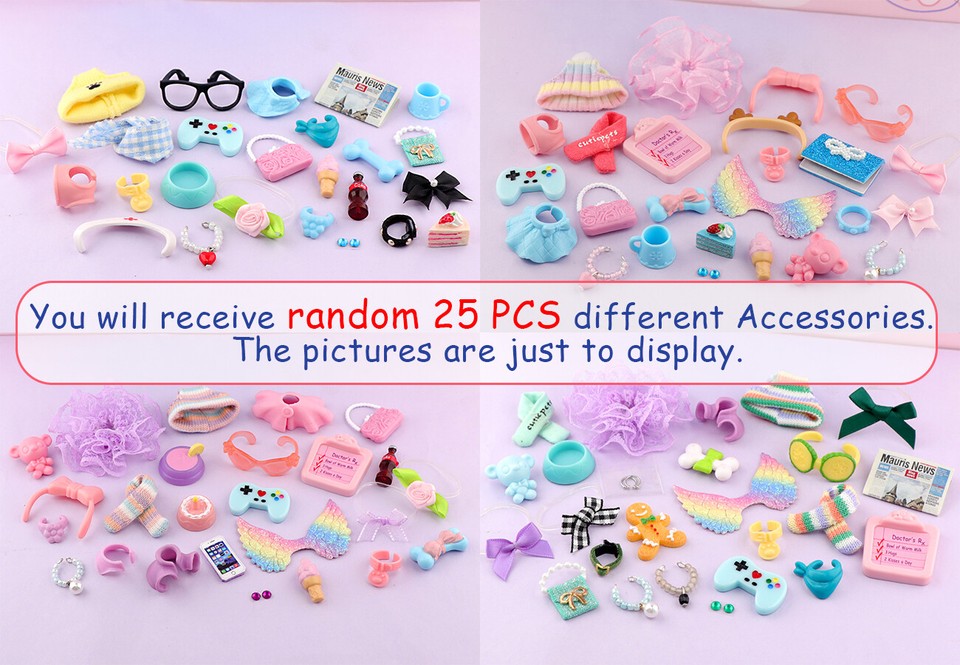 Random 25 Lot Accessories For LPS Computer Skirt Bowknot Necklet Who ...