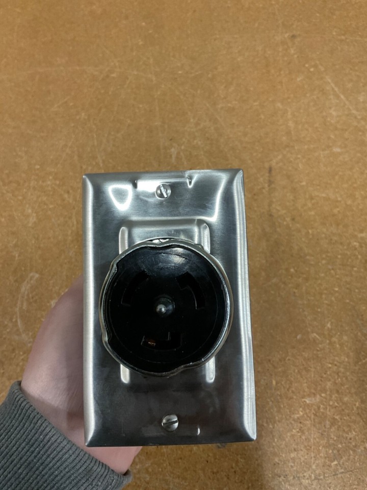 Hubbell Twist-Lock Receptacle 50A 250V 3Ø CS8369 w/ Enclosure & 2 ...