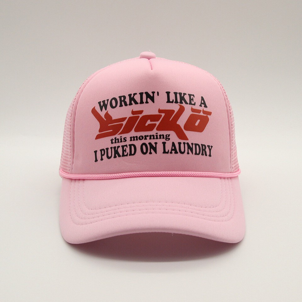 Working Like a Sicko Snapback TRUCKER HAT American retro truck IAN ...