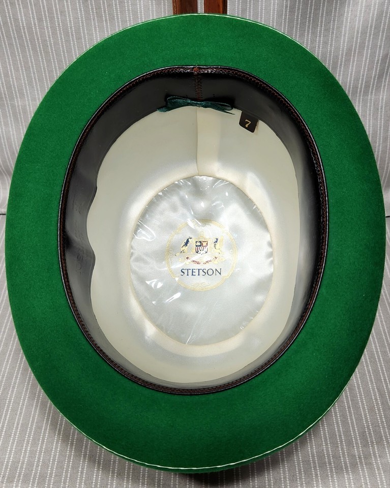 Vtg. STETSON "St. Patrick" Bowler/Derby Hat - (3X) Green Finish, Jade ...