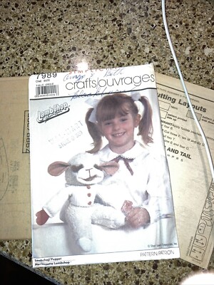 Vtg Simplicity Pattern 7989 Shari Lewis' LAMB CHOP Stuffed Puppet 1986 ...