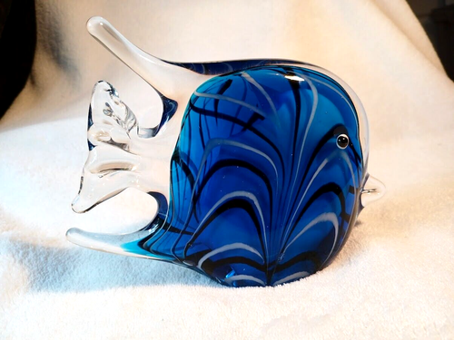 Angel Fish Hand Blown Art Glass Paperweight 6" | eBay