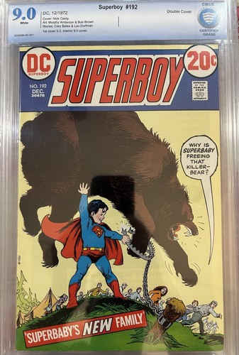 DC Superboy #192 (1972) Superbaby Saves Bears! CBCS 9.0 DOUBLE COVER ...