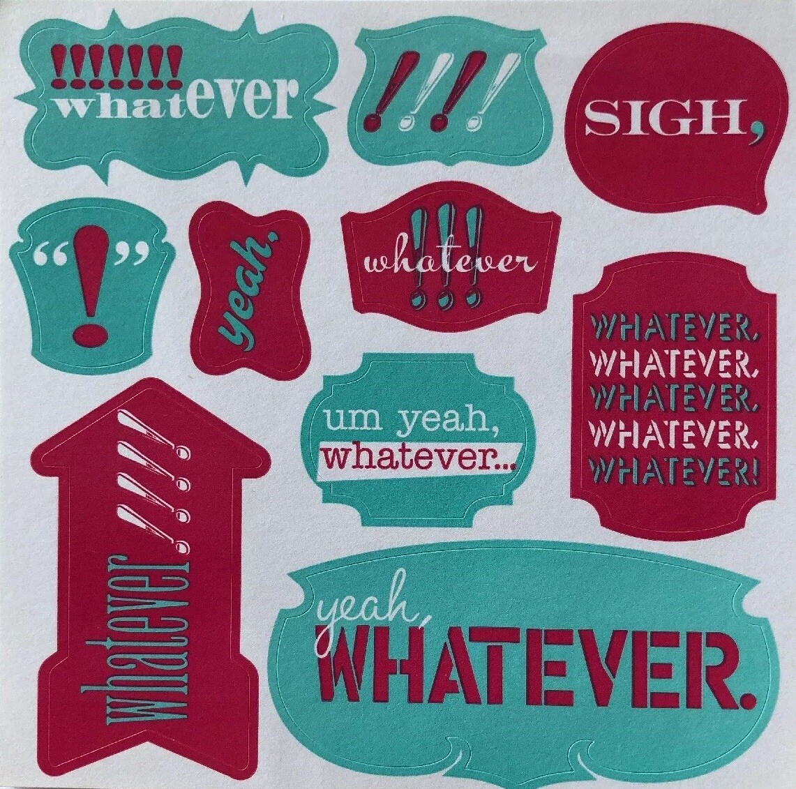 YEAH,WHATEVER Sticker(10pc) Michaels•Saying•Slang•Captions Bubbles ...
