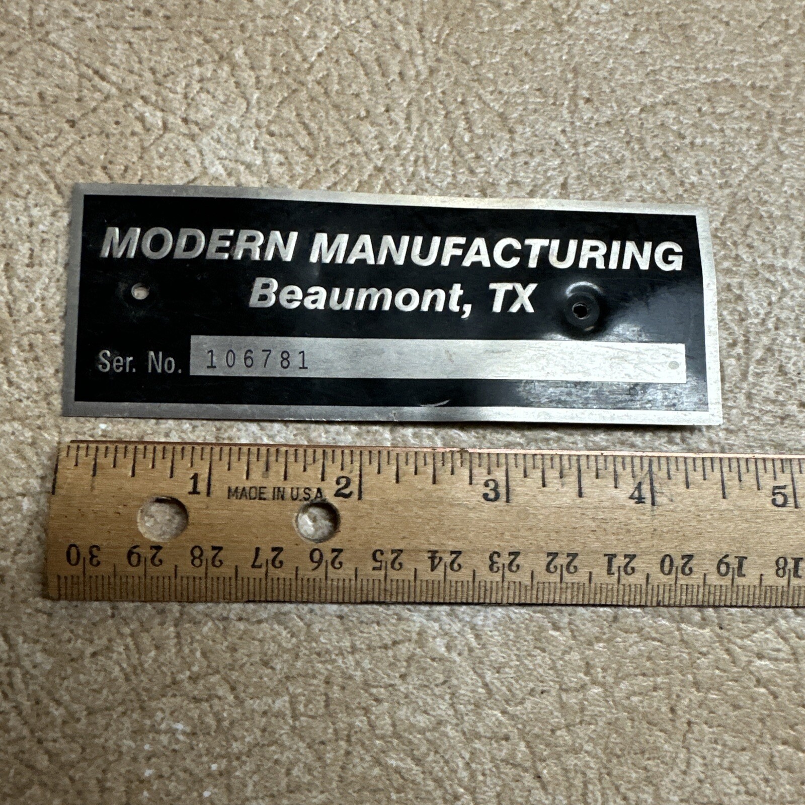 Vintage Metal Makers Name Plate Machinery Tag Modern Manufacturing ...