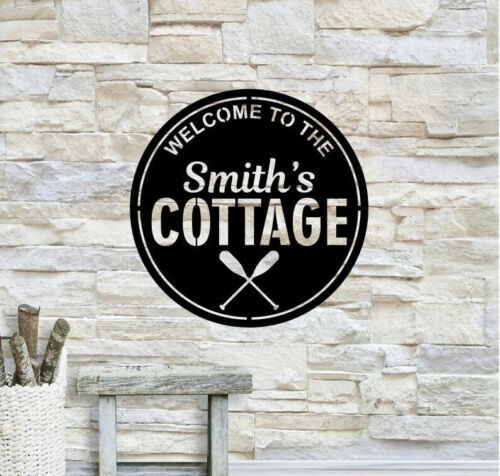 Personalized Cottage Name Sign, Metal sign, Cottage home decor, Outdoor ...