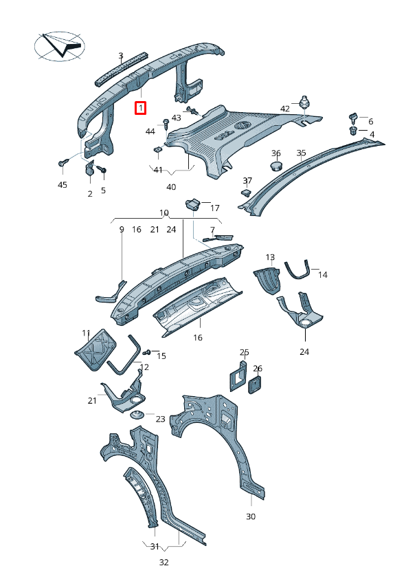 NEW GENUINE VW TRANSPORTER FRONT LOCK CARRIER WITH RADIATOR MOUNTING ...