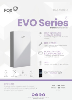 Fox ESS Evo Series 5-10 KW with 10.24kWh battery storage delivery non ...