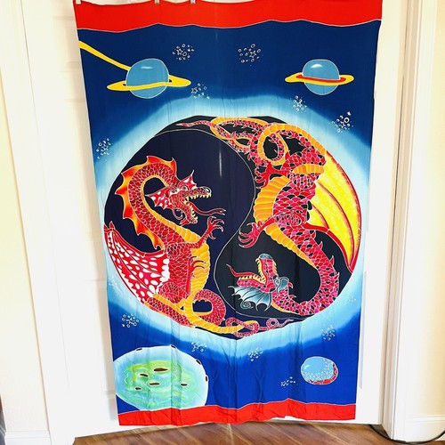Asian Dragon Wall Decor 47x74 Batik Art Planets Celestial Colorful ...