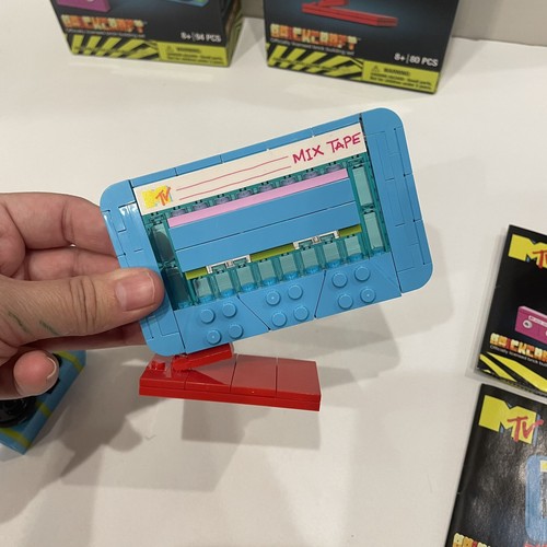 Lot of 2 Brickcraft MTV Cassette Tape & Boom Box Building Sets ...