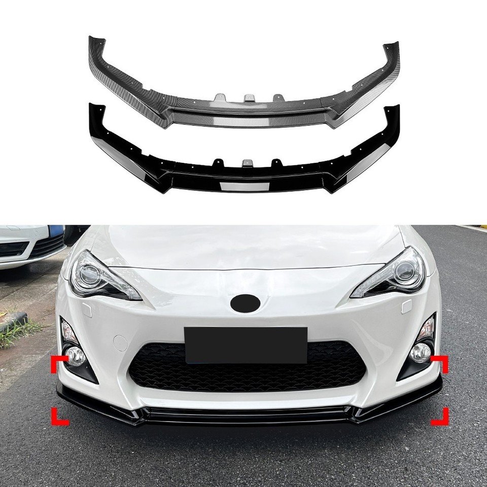 For Toyota GT86 PREFACELIFT Gloss Black Front Splitter Spoiler Lip Body ...