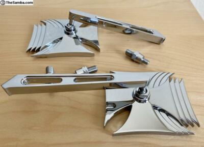 VW Bug Buggy Baja Billet Style Iron Cross Mirrors Warranty