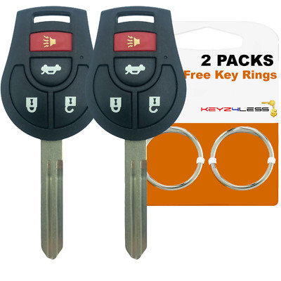 2 New Replacement Keyless Entry Remote Car Uncut Key Fob Control for ...