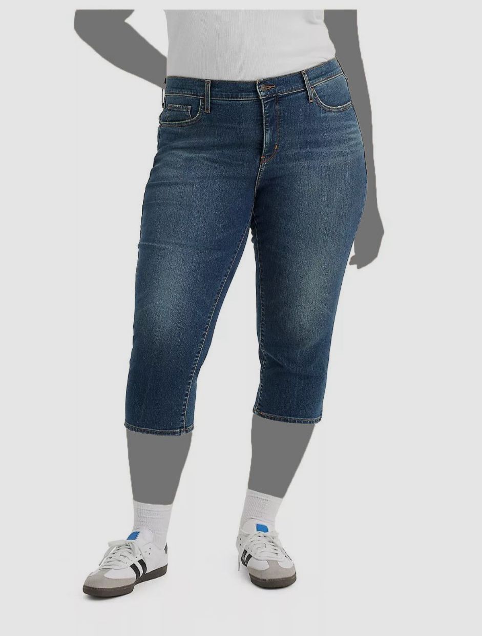 Levi Strauss & Co. Women Blue 311 Capris Everyday Pants Jeans Plus Size ...