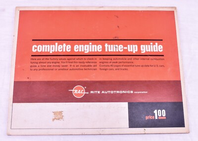 RAC Complete Engine Tune Up Guide 1946-1966 Cars Trucks #740 | eBay
