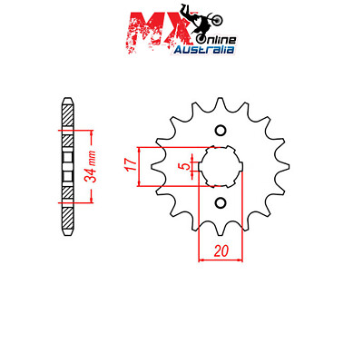 MTX Front Sprocket 14T Marshin/Kazuma 125 CHEETAH 2003-2005 10-264-14 ...