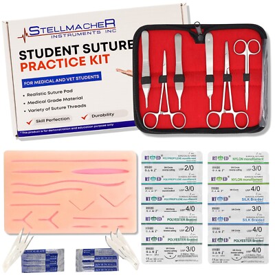 Suture Kit Student Practice Kit for Training with Surgical Pad Sutures ...