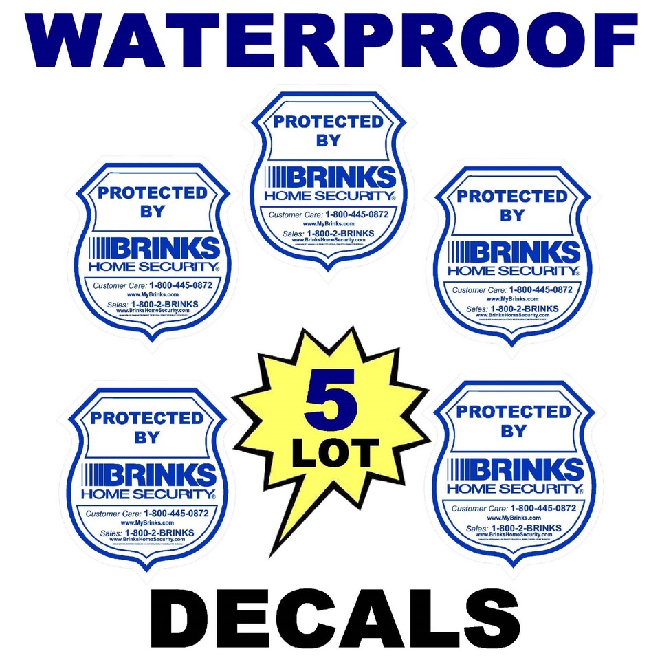 BRINKS HOME ADT SECURITY MONITORING SYSTEM ALARM DECALS WARNING WINDOW ...