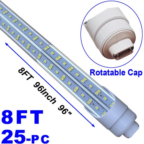 8FT T8 R17D HO LED Tube Light Bulbs 6500K 144W LED Shop Light Bulbs 8 ...