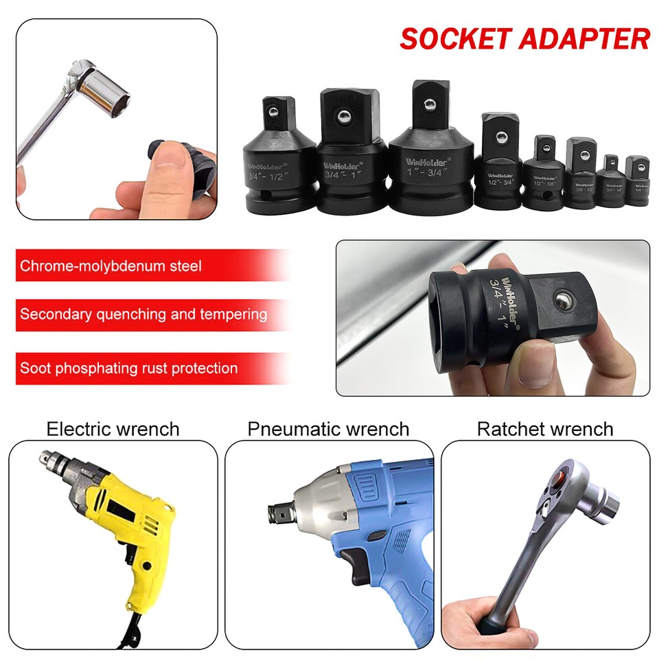 2Set of IMPACT Drill Socket Adaptor Impact Socket Converter Reducer ...