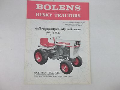 Bolens Husky 770 850 1050 1250 Tractors Specifications Sales Brochure ...