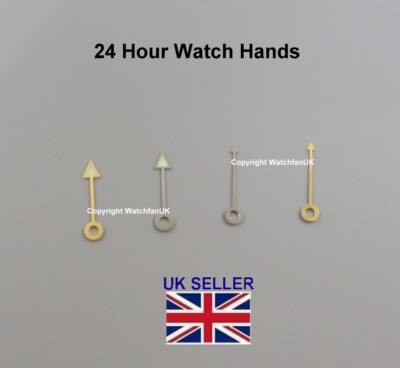 24 Hour GMT Watch Hand Gold Silver Lume Options 1.6mm / 12mm Sizes ...