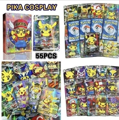 55Pcs Pikachu Vcos Card Cosplay Holo Flashing Cards DISPLAY ONLY | eBay