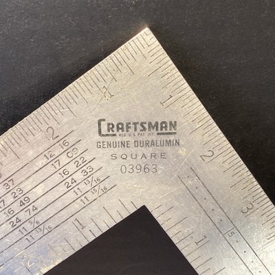 VTG Craftsman Framing Square Rustless Genuine Duralumin #03963 USA 24 ...