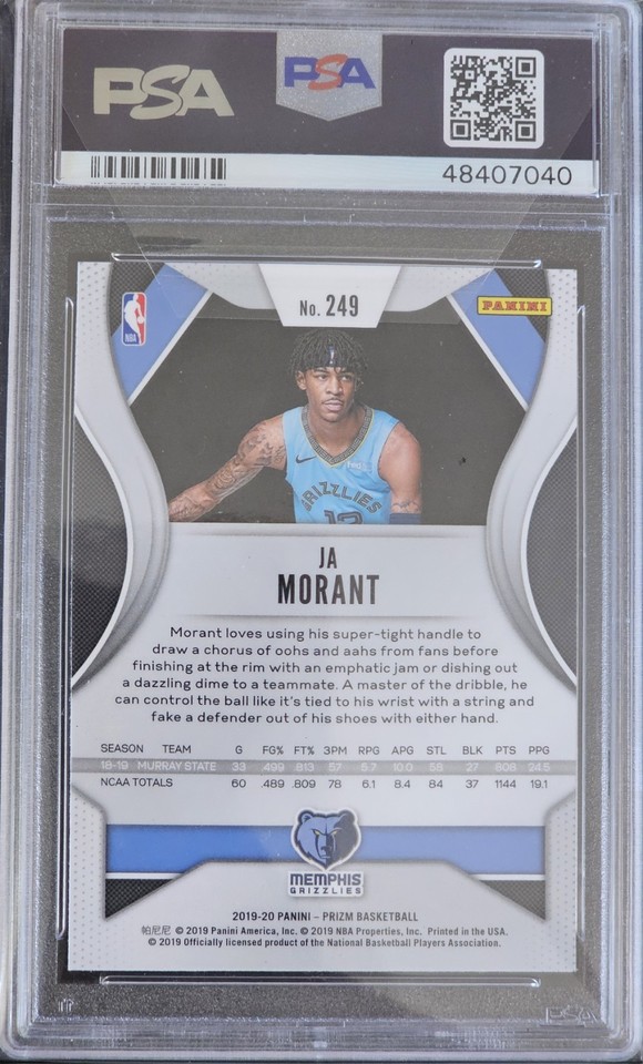 2019 Panini Prizm | Ja Morant PSA 10 | Rookie Base #249 RC | eBay